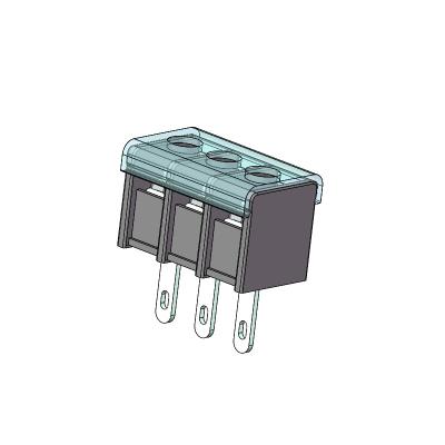 China D Type 7.62 Terminal Block Connector 1*3P Without  Fix Hole&W/T CAP H=14.7 PA66 black for sale