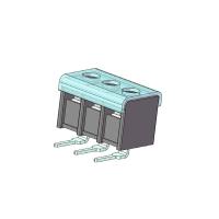 China Fix Hole&W/T CAP D Type Barrier Style Terminal Blocks 1*3P W=13.5  H=14.7 PA66 Black for sale