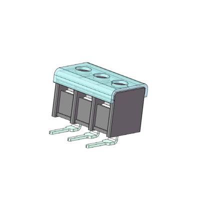 China 1*3P 7.62 Barrier Terminal Block Connector C Type With DIP=6.3 PA66 BlacK SN Plated for sale