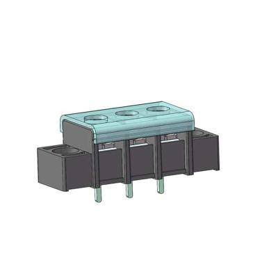 China A Type With Fix Hole& CAP 7.62 Barrier Terminal Block 1*3P A Type H=14.7 DIP=5.3  ROHS for sale