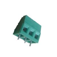 China Euro Single Row Terminal Block Connector 2P PA66 Green Horizontal Line Screw Connection 5.00 for sale