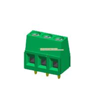 China Horizontal Line Screw Connection 5.08 Euro Terminal Block Single Row  2P PA66 Green for sale