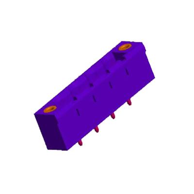 China 7.5 Male Straight Pcb Pluggable Terminal Block With Flange PA66  Welding Wire for sale