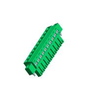 China PA66 Green Pluggable Pcb Terminal Block  Without Ear 10P 3.50 Female WCON ROHS for sale