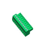 China 14P Vertical Line Pluggable Screw Terminal Block Female PA66 Green ROHS for sale