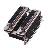 China D type  two part  with fork Right Angle Dual Row D Sub Connector PBT black 15 Pin wcon ROHS for sale
