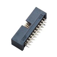 China Four Row  H=10.5 1.27*2.54 Mm Pitch Box Header Connector  straight PA9T black ROHS for sale