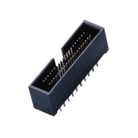 China Four Row  H=10.5 1.27*2.54 Mm Pitch Box Header Connector  straight PA9T black ROHS for sale