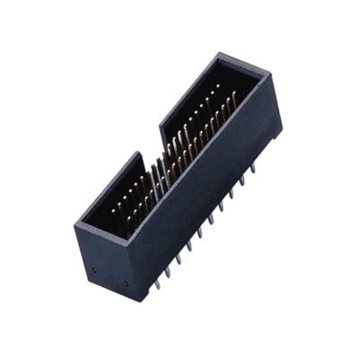 China Four Row  H=10.5 1.27*2.54 Mm Pitch Box Header Connector  straight PA9T black ROHS for sale