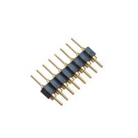 China WCON 2.54mm Machined Pin Header Dual row PPS BK H=3.0 Straight Gold Flash for sale