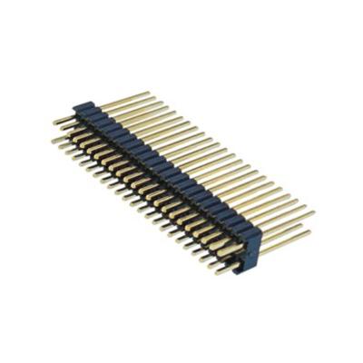 China Dual Row Pin Header Connector 1.27*2.54mm Brass H 2.5 6 Au Or Sn over Ni for sale