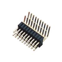 China Dual Row Pin Header Connector 1.27*2.54mm Brass H 2.5 6 Au Or Sn over Ni for sale