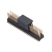China Dual Row Pin Header Connector 1.27*2.54mm Brass H 2.5 6 Au Or Sn over Ni for sale