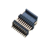 China WCON 1.27*2.54mm Pcb Header Connector Double Plastic 180° DIP  PA9T  Brass H=2.54 for sale