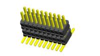 China Double Row Black SMT Male PA9T Pin Header Connector CAP ROHS Approved for sale