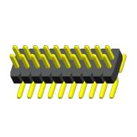 China Dual Straight Male Smt Pin Header Black Brass 1.27 Mm Pitch Connector for sale
