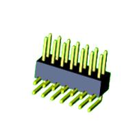 China Double Row WCON Connector , 2.54 Mm Pitch Pin Header Connector R/A PA9T BK H=7.4 for sale