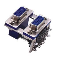 China WCON D Type Connector / D Shaped Connector Female Dual Row 25 Pin PBT black ROHS for sale