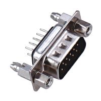 China WCON 180° DIP Type D Sub Connector With Front Nut With Back Fork , DB25 Male for sale