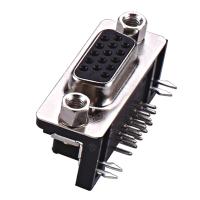 China WCON 44P D SUB Connector Right Angle Male Type Black Sel.1U
