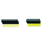China 2 pitch single row bent insert female connector plastic height 6.35mm Curved plug for sale