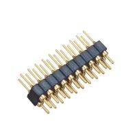 China WCON 2.54 mm Round Pin Header  Straight PPS Brass H=3.0 Mm L=10.0 Black ROHS for sale