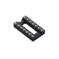 China WCON 2.54mm IC Socket DIP  Round pin Header H=3.0,L=7.43 Row of Pitch 7.62 black  ROHS for sale