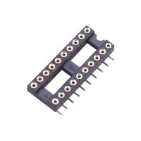 China WCON 2.54mm IC Socket DIP  Round pin Header H=3.0,L=7.43 Row of Pitch 7.62 black  ROHS for sale