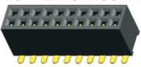 China Dual 2*10 Pin Female Pin Header Connector 1.27mm 180° SMT PA9T Black for sale
