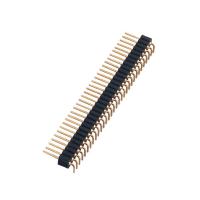 China WCON 2.00mm 90° DIP Round Pin Header Single Row Black Color 1*32P H=2.8mm L=11.8mm for sale