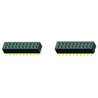 China 2.0 Female Header Connector Double Row SMT Top Entry PA9T BK Gold Flash for sale