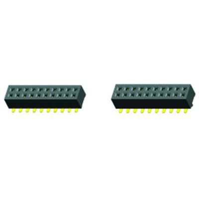 China WCON 1 Mm Pitch Pin Header , SMT PA9T Black Female Pin Headers for sale