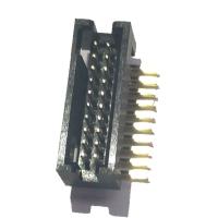 China Brass Gold Flash 90° DIP Box Header Connector 1.27*2.54mm 2*10P PA9T  30％GF UL94V-0 for sale
