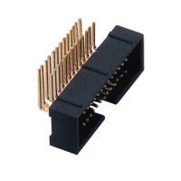 China PA9T Greyish White 2.54 Pitch Box Header 90 Degrees Bend Pcb Header Connector for sale
