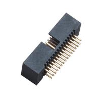 China WCON 1.27mm Pitch Straight 10~100P DIP Box Header board to wire connectors Contact Resistance 20mΩ Max for sale