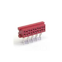 China WCON Dip Female 8 Pin Right Angle Connector 1.27mm Pa46 Red Matte Sn Plated for sale