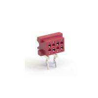 China WCON Dip Female 8 Pin Right Angle Connector 1.27mm Pa46 Red Matte Sn Plated for sale