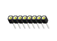 China Single Row  2.54 mm Straight Round Pin Header  H=3.0 Black ROHS for sale
