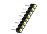 China Single Row  2.54 mm Straight Round Pin Header  H=3.0 Black ROHS for sale