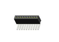 China 1.27mm 1*15P Right Angle DIP WCON Connector Female Round Pin Header for sale