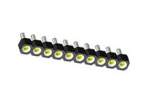 China WCON 2.54 mm Round Pin Header Singer Row 180°DIP H=3.0 PPS length 8.3mm  black ROHS for sale