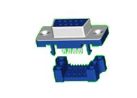 China Male Dual Row IDC Type D Sub Connector PBT  Brass 9 Pin Piercing line for sale