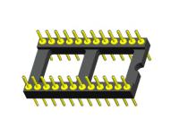 China 2.54mm IC Socket Connector 20P Round Pin Header PCB plate H=3.0 Black ROHS for sale