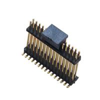 China PCB Board Male 1.27*2.54mm Pin Header Connector Dual Row Double Plastic SMT  PA9T  Brass H=2.54 for sale