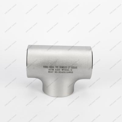 China 304 316 Weld Tube Stainless Steel Pipe Fittings Equal Tee for sale