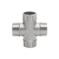 China JIS 304 304L Screwed Pipe Fittings NPS 1/8inch Metal Pipe Screw Male Threaded Cross for sale