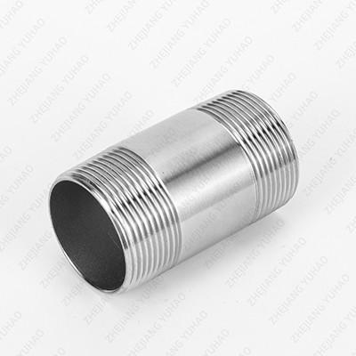 China Plumbing Materials Stainless Steel Long Barrel Nipple Union Type Male SS Double Pipe Nipples for sale