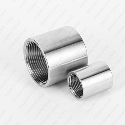 China Stainless Steel Couplings 304 316 Female Thread Pipe Nipple BSPT NPT Socket for sale