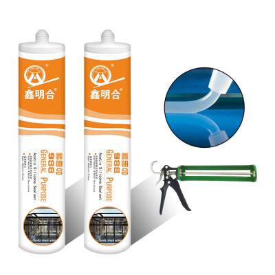 China Acid Sealant MH988 Acetic Silicone RTV Brown Glass Glue Waterproof GP Caulk 280ml for sale