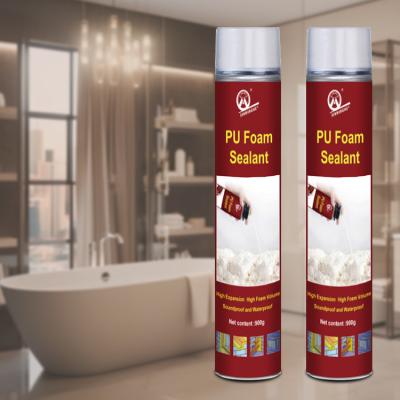 China White Polyurethane PU Foam Sealant - Expanding Gap Filler with B2 Fire Rating, -40℃ to +90℃ Temperature Resistance for sale